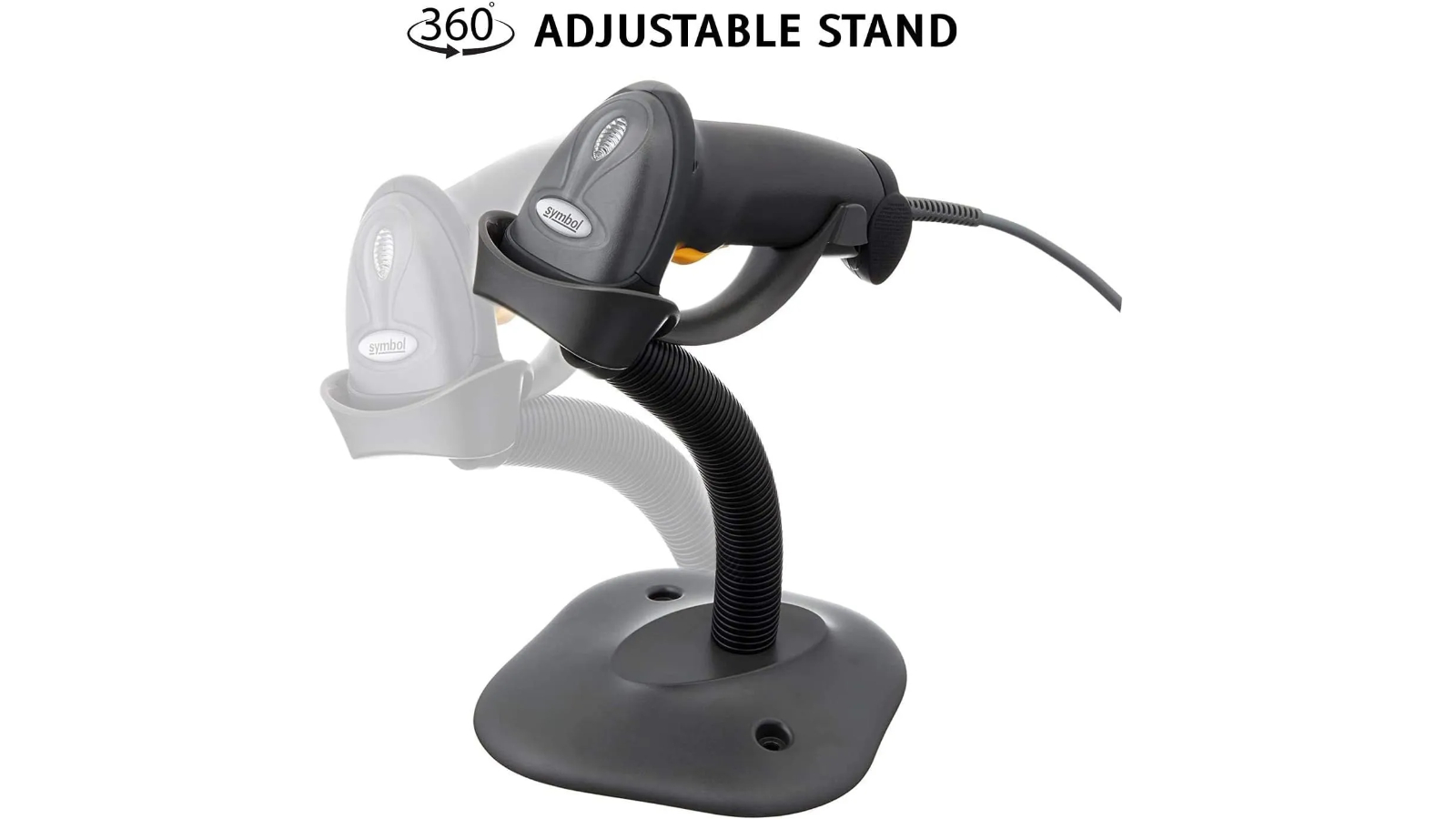 Zebra LS2208 Hand-Held USB Windows Mac Barcode Scanner Kit Stand ...
