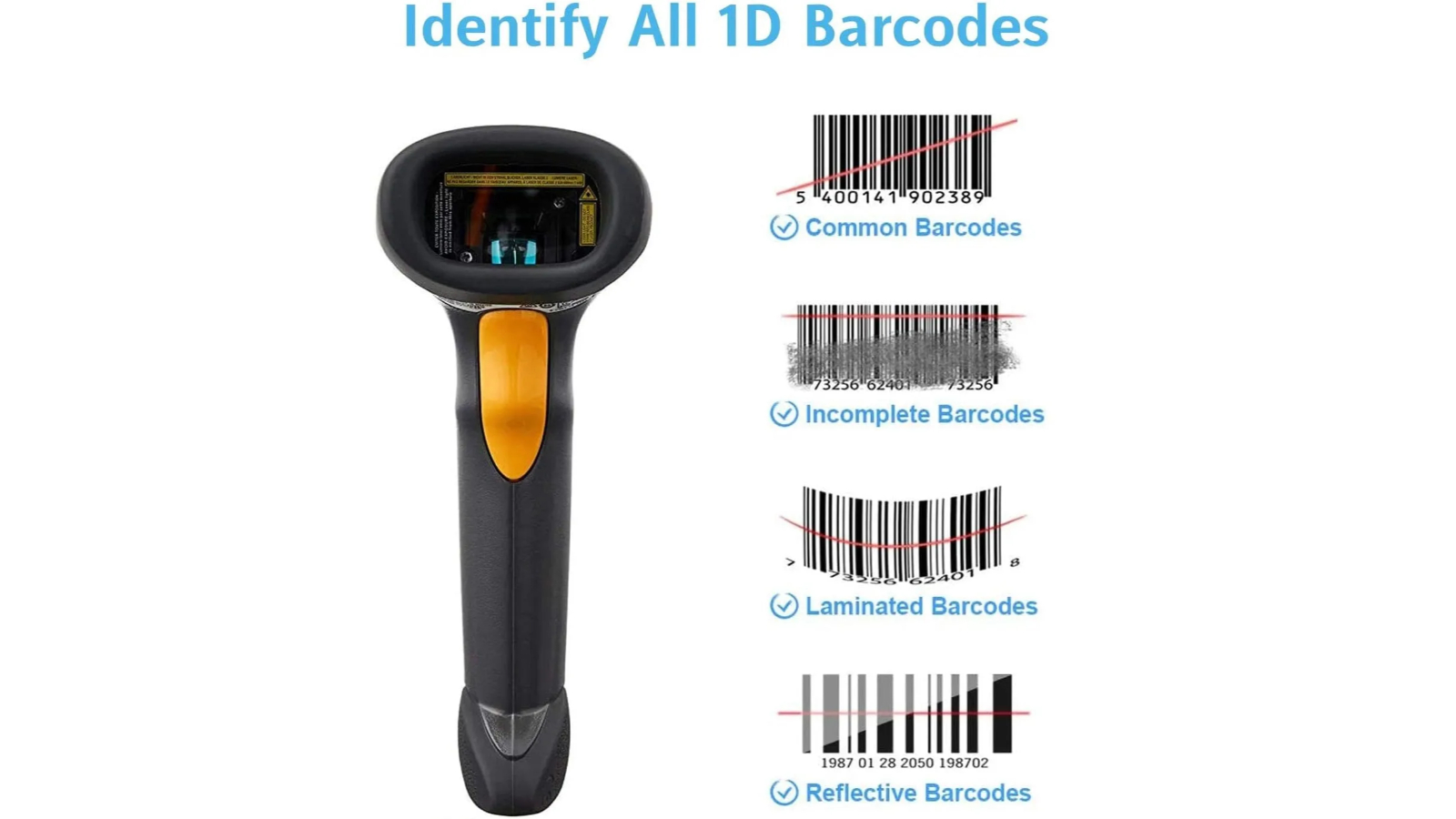 Zebra LS2208 Hand-Held USB Windows Mac Barcode Scanner Kit Stand ...