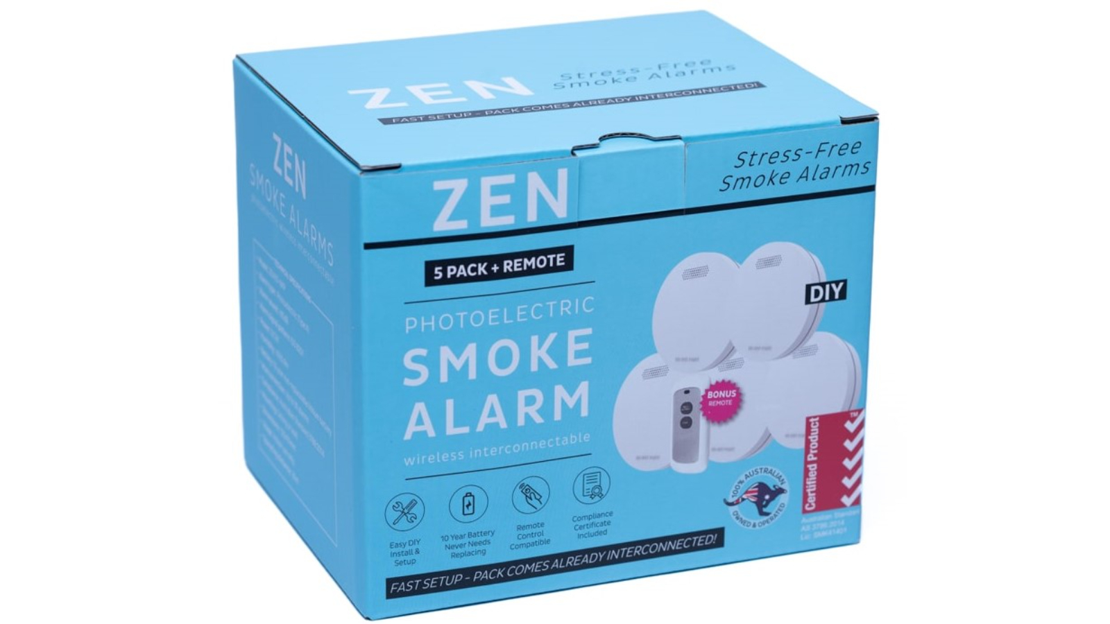 ZEN Smoke Alarm - Pack of 5 | Harvey Norman