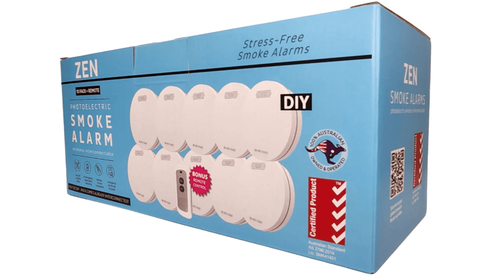 ZEN Smoke Alarms - Pack of 10 | Harvey Norman