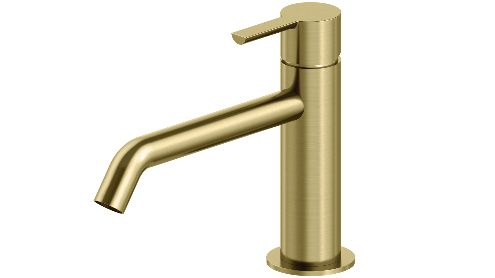 Zucchetti Gill Basin Mixer with Extended Spout - Brushed Gold | Harvey ...