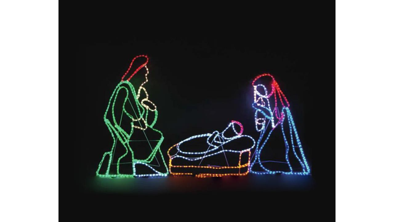 Lights Fiesta Outdoor LED Rope Light Mary Joseph Jesus Birth Nativity ...
