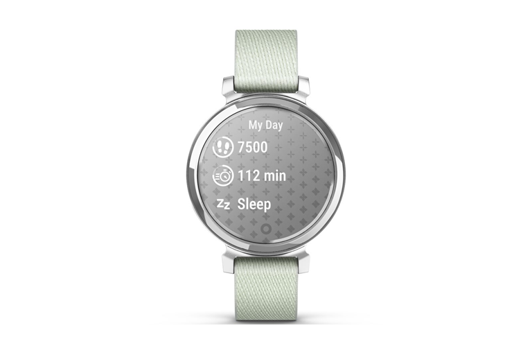 Garmin Lily 2 Fabric SmartWatch - Silver/Sage Grey | Harvey Norman
