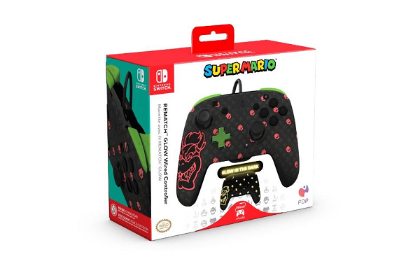 PDP Nintendo Switch Bowser Rematch Glow Wired Controller | Domayne