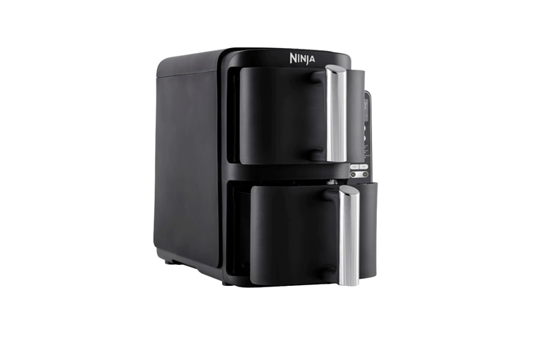 Ninja DoubleStack 7.6L 2 Drawer Air Fryer - Black/Silver | Harvey Norman