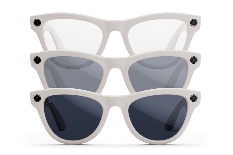 Ray-Ban Meta Skyler Gen 2 AI Glasses - Shiny Chalky Grey Frame with ...