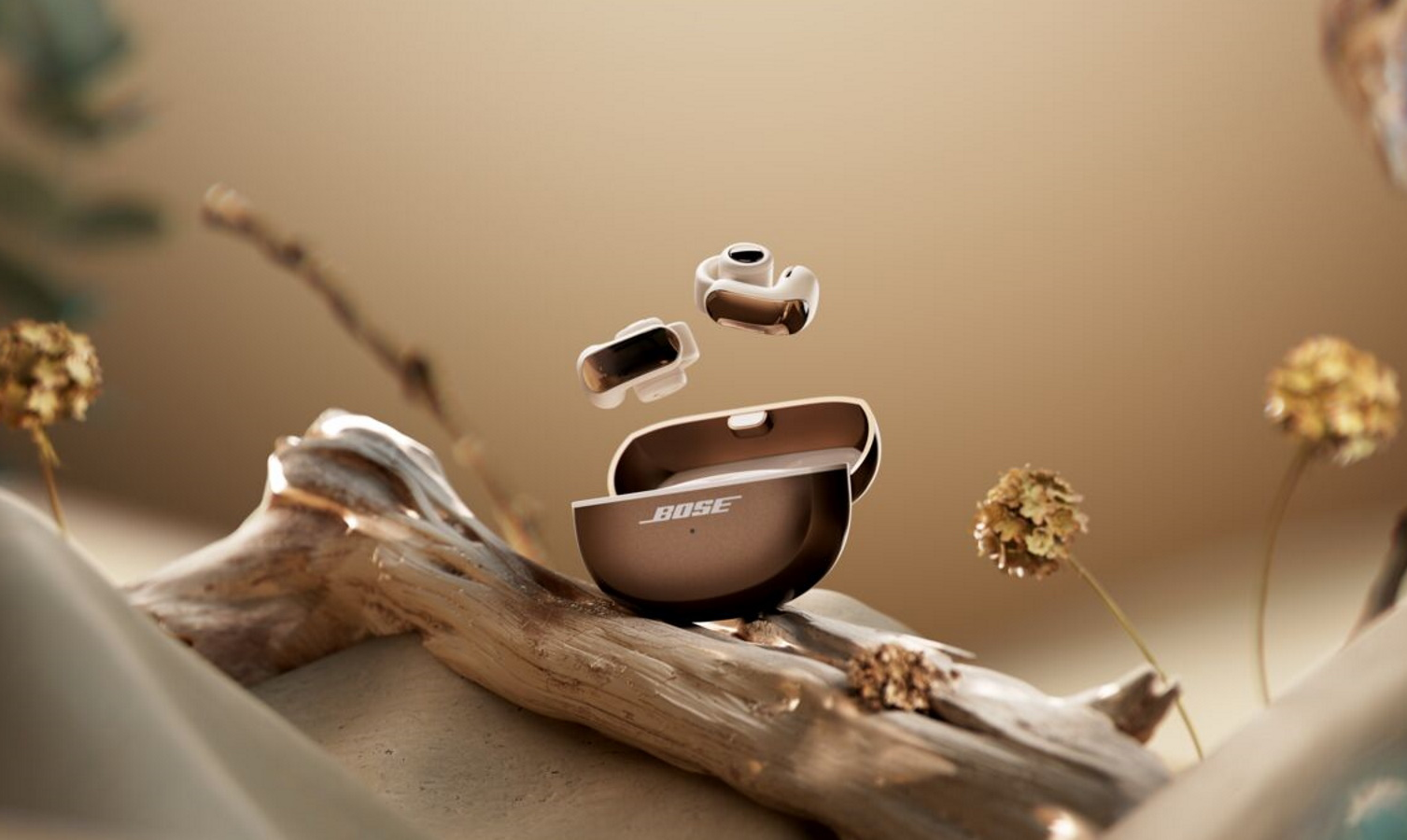 Bose Ultra Open Earbuds - Driftwood Sand | Harvey Norman
