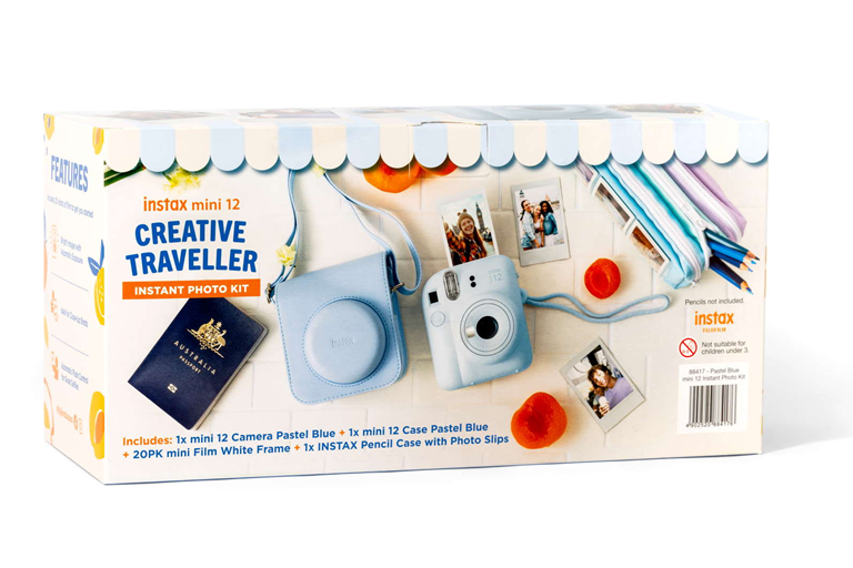instax mini 12 Instant Photo Kit - Pastel Blue | Harvey Norman