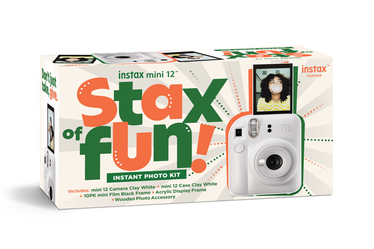 instax mini 12 Instant Camera Bundle - Clay White | Harvey Norman