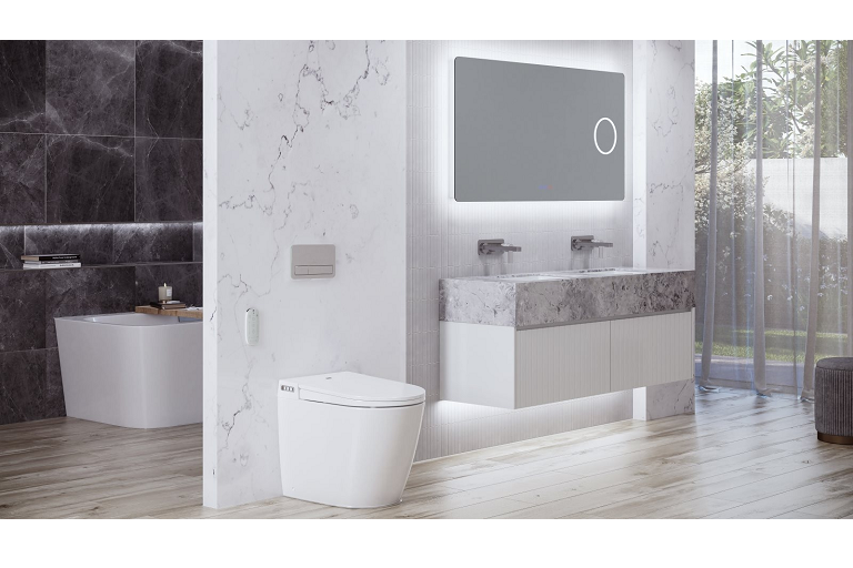 Argent Evo Wall Faced ViSmart Toilet System with Villeroy and Boch ...