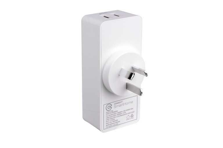 Connect Smart WiFi Plug with Dual USB Charging Port & Power Monitor ...