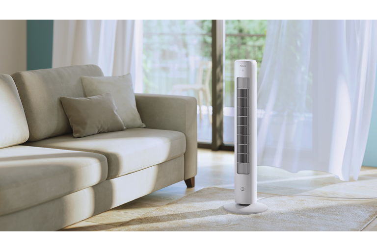 Philips 5000 Series Tower Fan - White | Harvey Norman