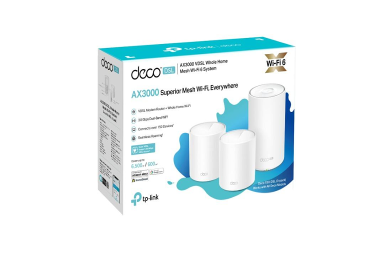 TP-Link Pack of 3 Deco AX3000 Whole Home Mesh Wi-Fi 6 Modem Router ...