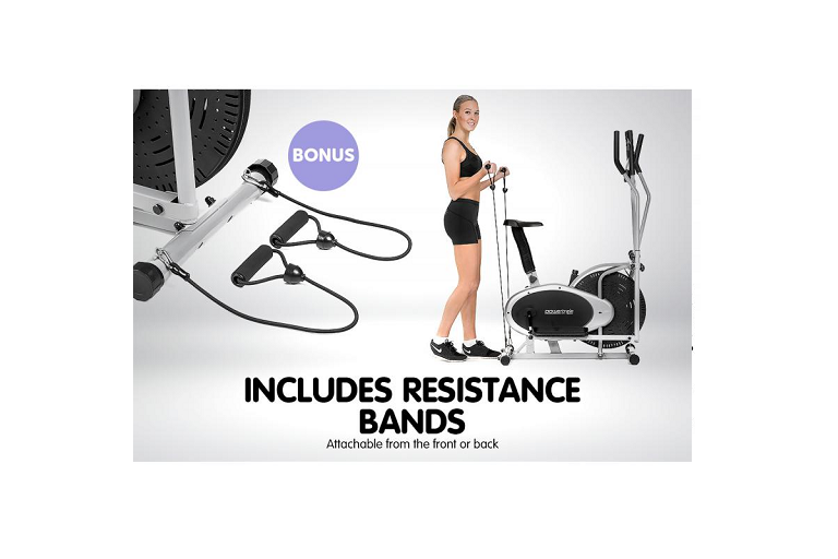 PowerTrain 3in1 Elliptical Bike - Silver | Harvey Norman