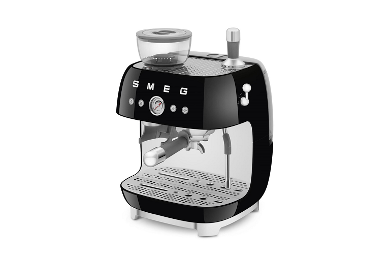 Smeg ‘50’s Style’ Coffee Machine with Built in Grinder - Black | Harvey ...