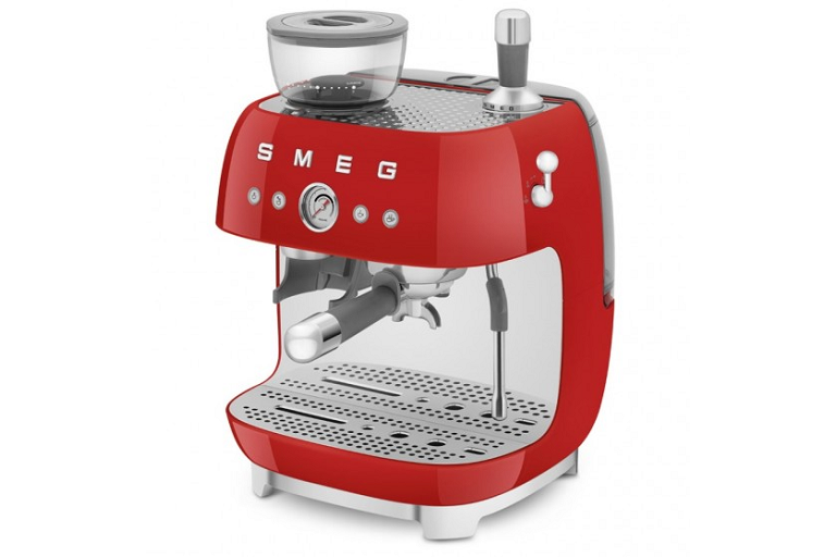 Smeg '50's Style' Coffee Machine with Built in Grinder - Red | Harvey ...