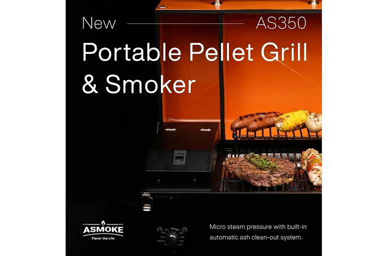 ASMOKE AS350 Portable Wood Pellet Grill and Smoker - Cinder Black ...