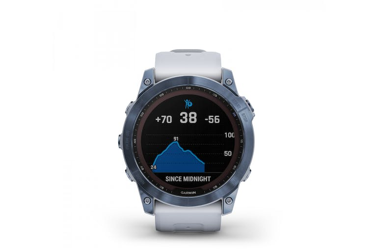 Garmin Fenix 7X Sapphire Solar Watch - Mineral Blue Titanium with ...