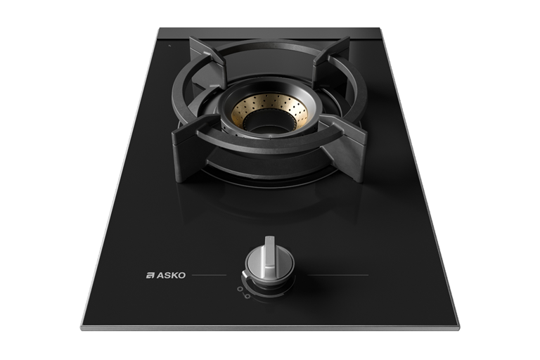 Asko 33cm 1 Burner Glass Volcano Gas Cooktop - Black | Harvey Norman