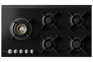 ASKO Black Glass 4 Burner Volcano Gas Cooktop - 90cm | Harvey Norman