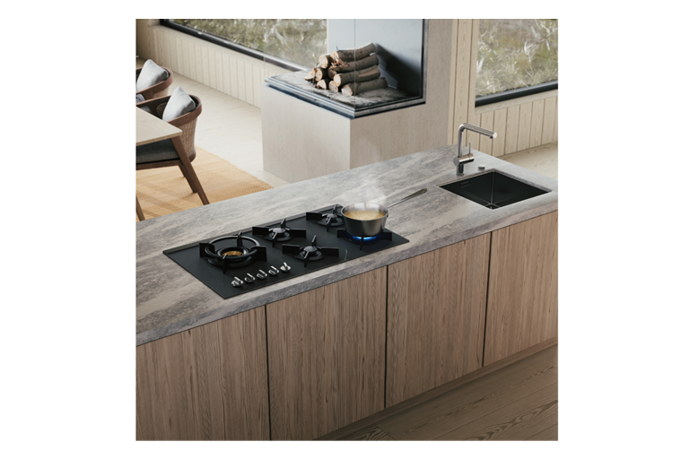 Asko 90cm 5 Burner Volcano Gas Cooktop - Matte Black | Harvey Norman