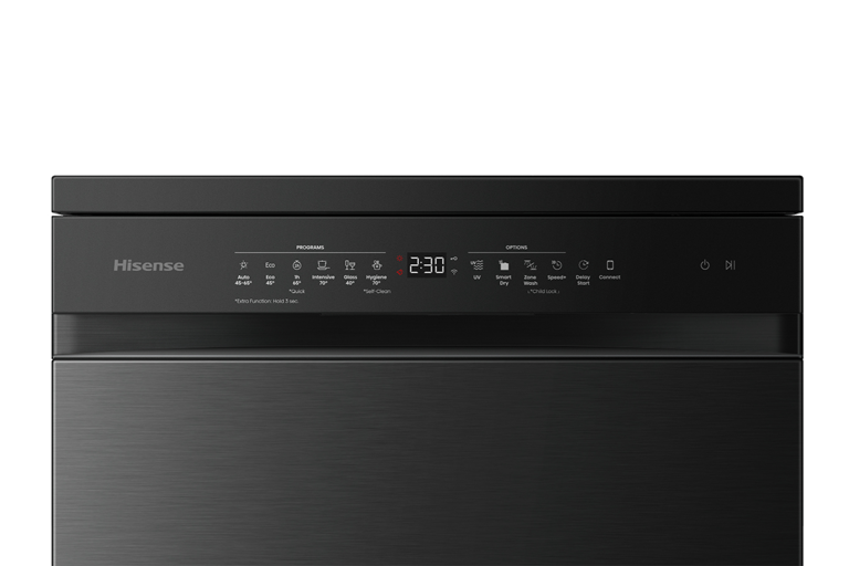 Hisense 16 Place Auto Dose Dishwasher - Black Steel | Harvey Norman