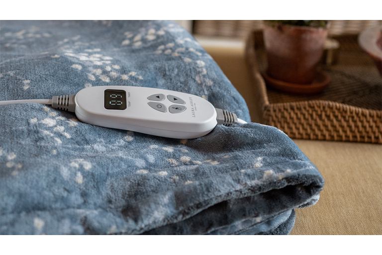 Laura Ashley Electric Heated Throw - Willow Grey | Harvey Norman