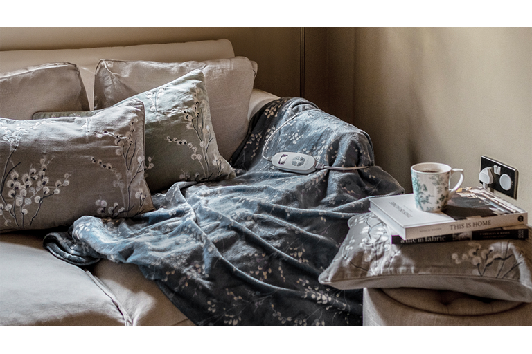 Laura Ashley Electric Heated Throw - Willow Grey | Harvey Norman