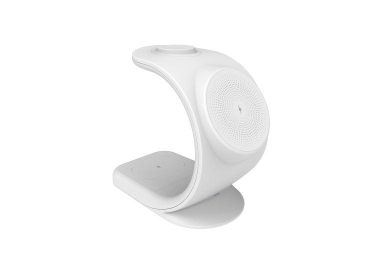 Laser ChargeCore 3-in-1 Wireless Charging Station - White | Harvey Norman