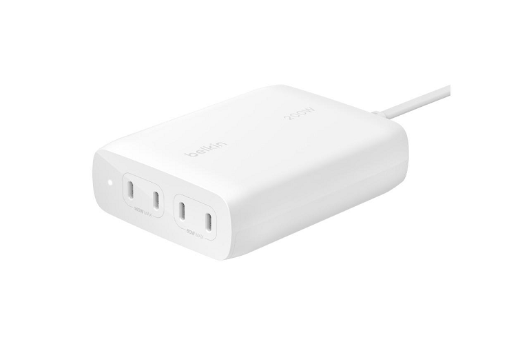 Belkin BoostCharge Pro 200W GaN 4-Port USB-C Charger - White | Harvey ...