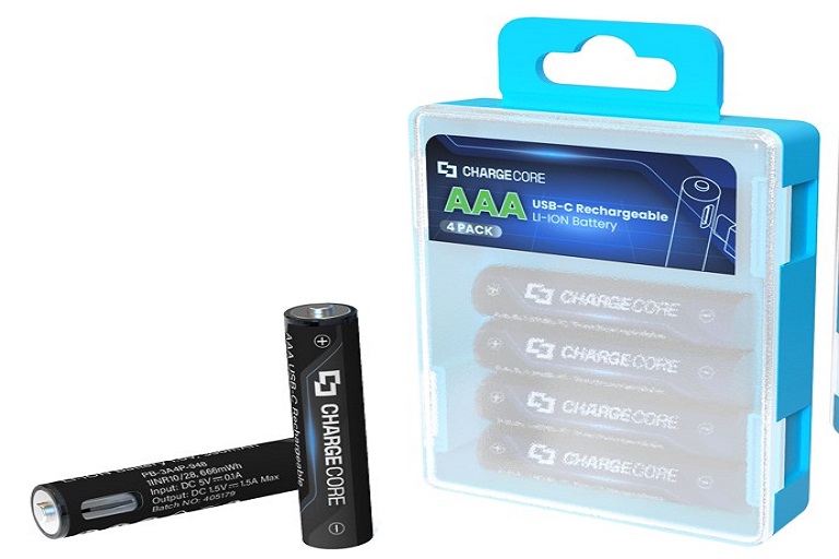 Laser ChargeCore 1.5V AAA USB-C Rechargeable Li-ion Battery - 4-Pack ...