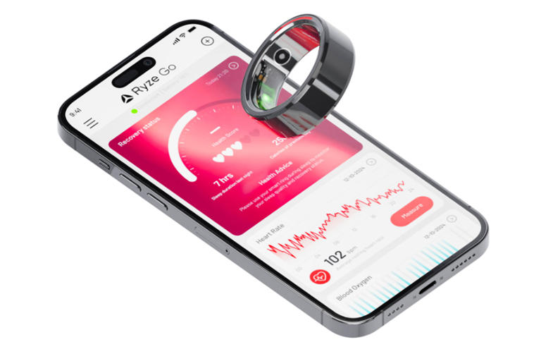 Ryze Element Black Smart Ring | Harvey Norman