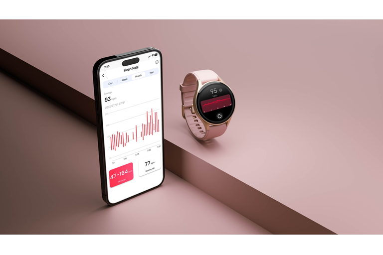 Ryze Gene Smart Watch - Metallic Gold with Slate Grey + Pink Strap ...