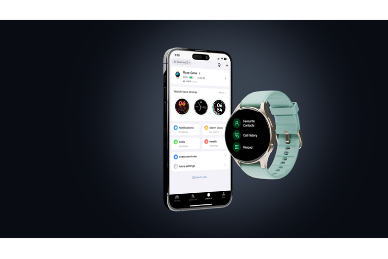 Ryze Gene Smart Watch - Star Grey with White + Mint Strap | Harvey Norman