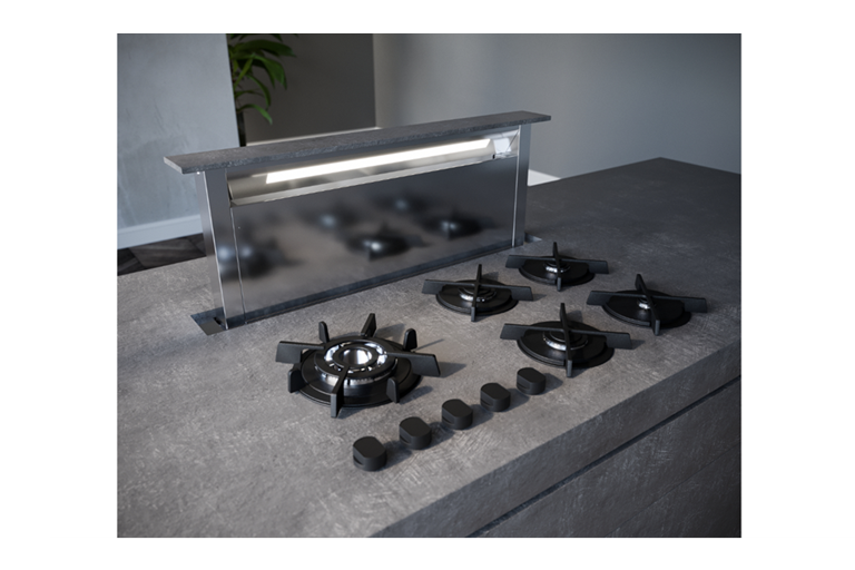 Sirius 58cm Integrated Downdraft Rangehood with Remote Control - Grey ...