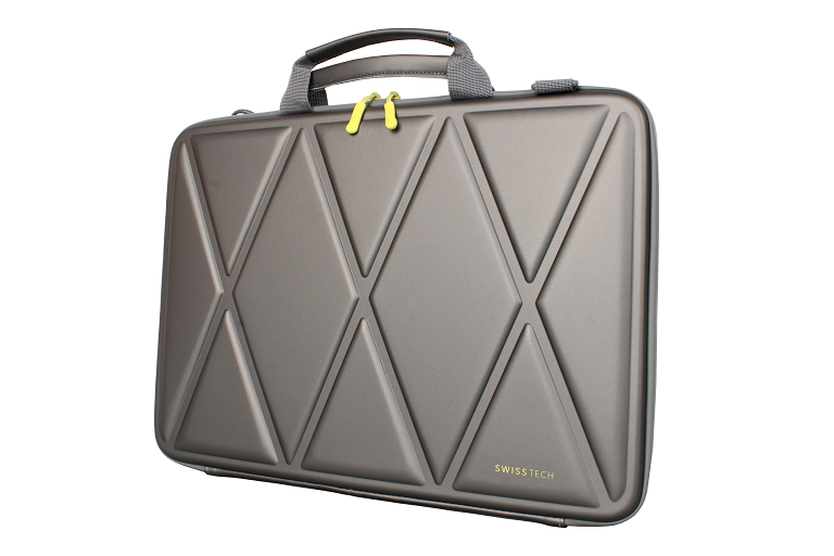 SwissTech 14-inch Carry Laptop Case - Grey/Yellow | Harvey Norman
