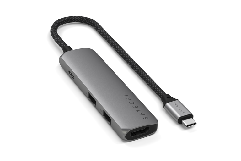 Satechi 4-in-1 USB-C Slim Multiport Adapter - Space Grey | Harvey Norman