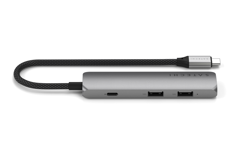 Satechi 4-in-1 USB-C Slim Multiport Adapter - Space Grey | Harvey Norman
