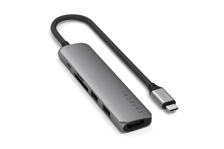 Satechi 6-in-1 USB-C Slim Multiport Adapter - Space Grey | Harvey Norman