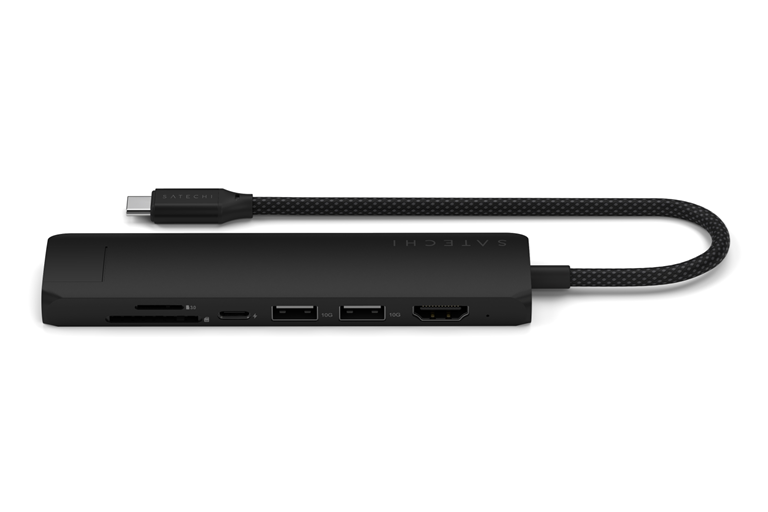 Satechi 7-in-1 USB-C Slim Multiport Adapter - Black | Harvey Norman