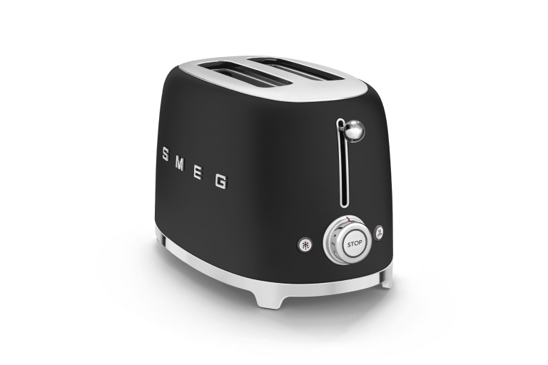 Smeg 50's Retro Style 2 Slice Toaster - Black Matte | Harvey Norman