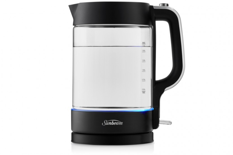 Sunbeam 1.7L Glass Kettle - Black Classic | Harvey Norman