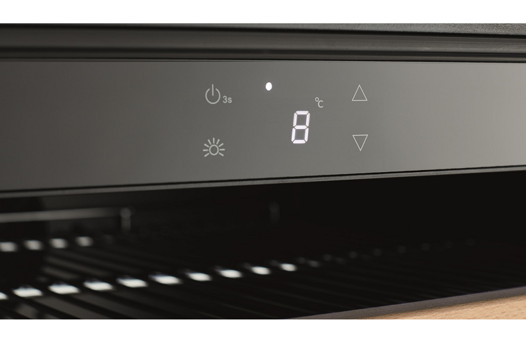 Vintec 100 Beer-Bottle Beverage Centre - Black Glass | Harvey Norman