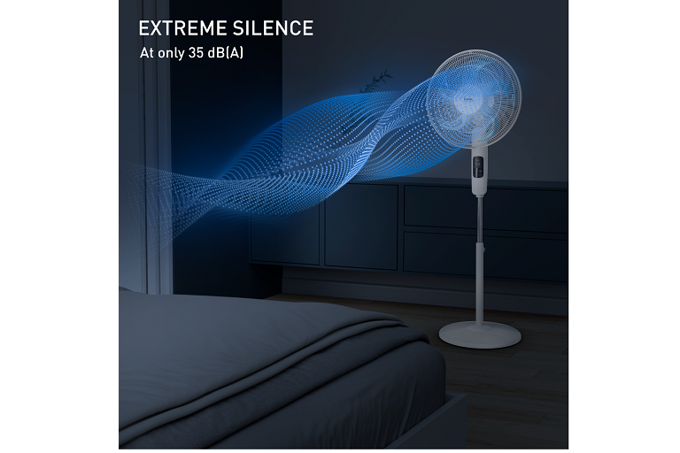 Tefal 40cm Turbo Silence Eco Pedestal Fan - White | Harvey Norman